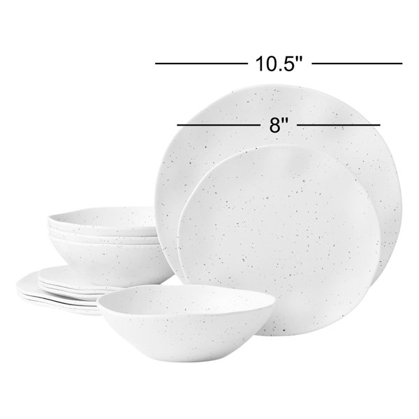 Oneida Terrazzo Melamine 12 Piece Dinnerware Set & Reviews | Birch Lane